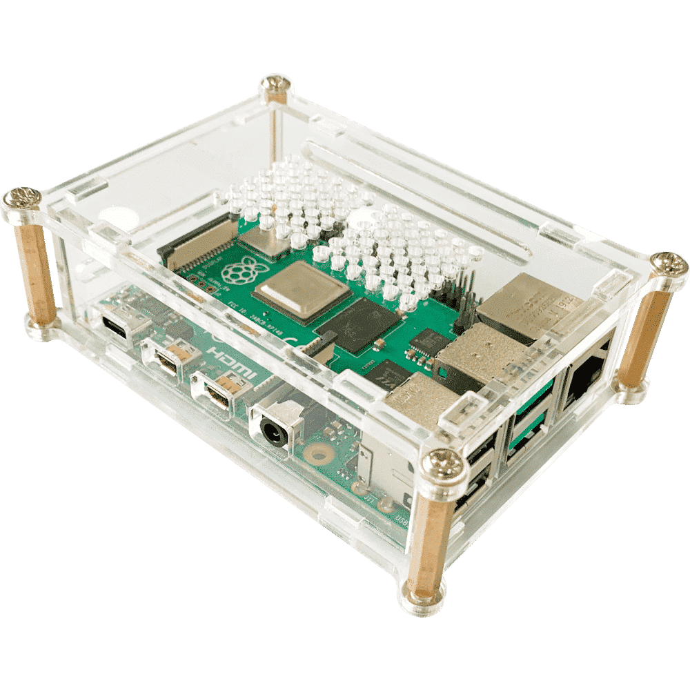 Boîtier pour Raspberry Pi 4, plastique, transparent